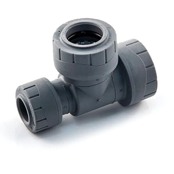 C L Jones. POLYPLUMB END REDUCING TEE 22 X 15 X 22MM