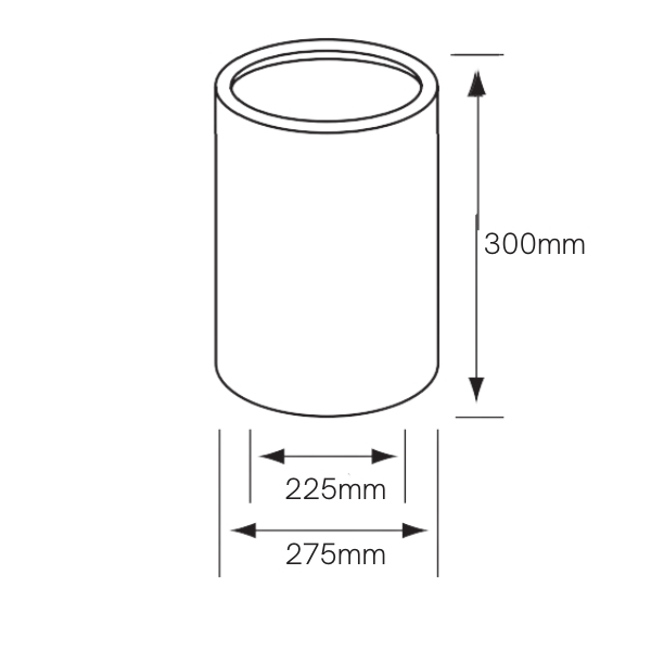 C L Jones. RED BANK STRAIGHT CIRCULAR FLUE LINER BUFF 300 X 225MM