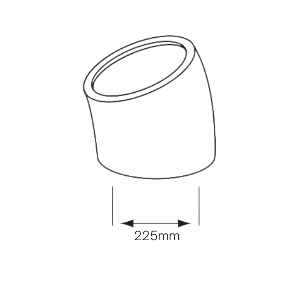 C L Jones. RED BANK 22.5DEG CIRCULAR FLUE LINER BUFF 225MM